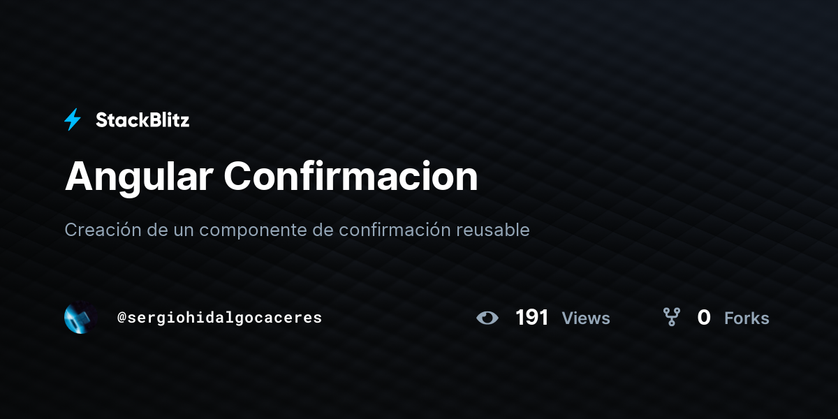 Angular Confirmacion - StackBlitz
