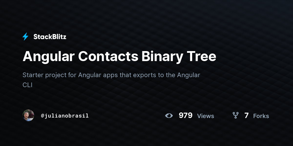 Angular Contacts Binary Tree - StackBlitz