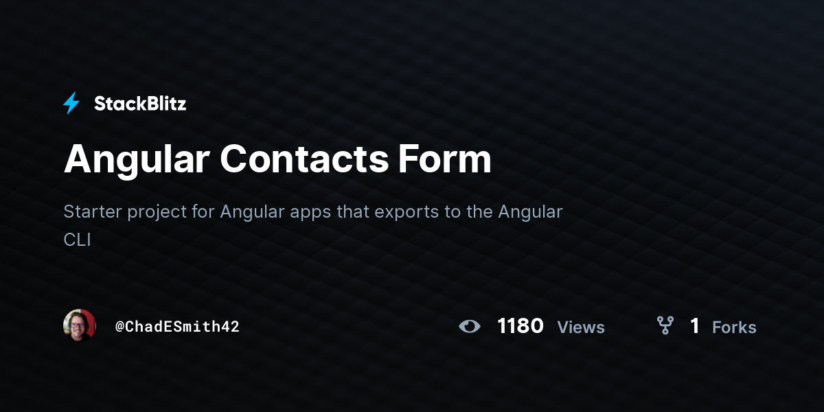 Angular Contacts Form - StackBlitz