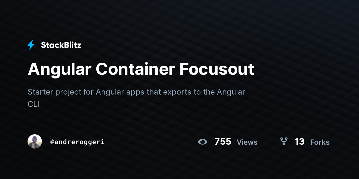 Angular Container Focusout - StackBlitz
