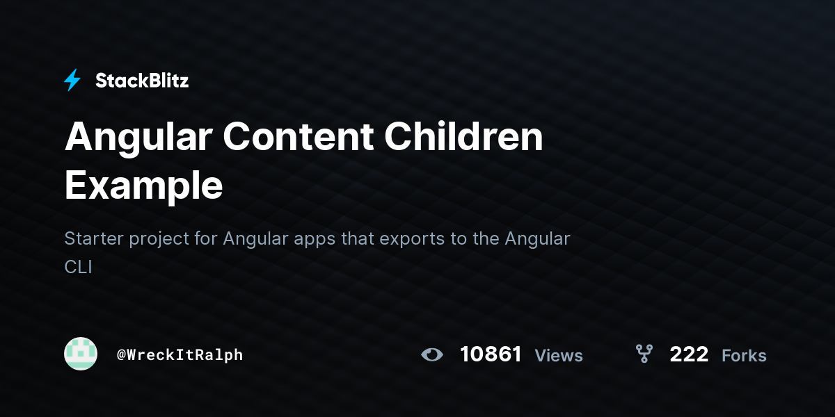 Angular Content Children Example - StackBlitz