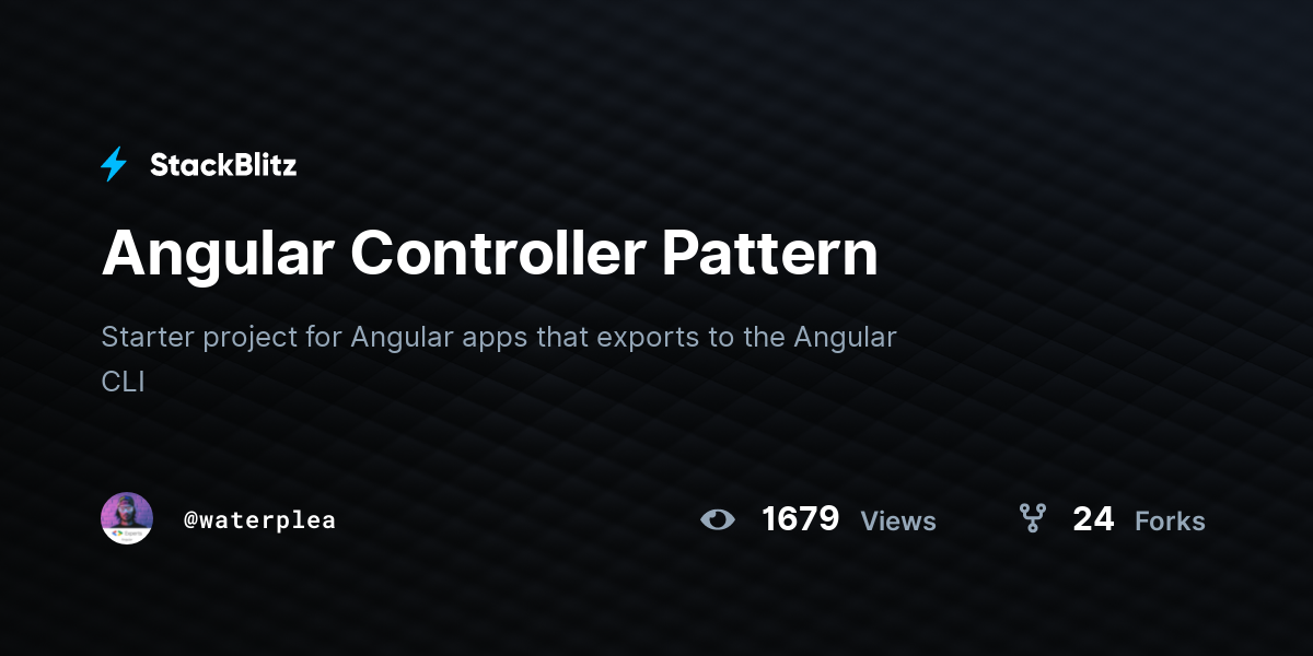 Angular Controller Pattern Stackblitz