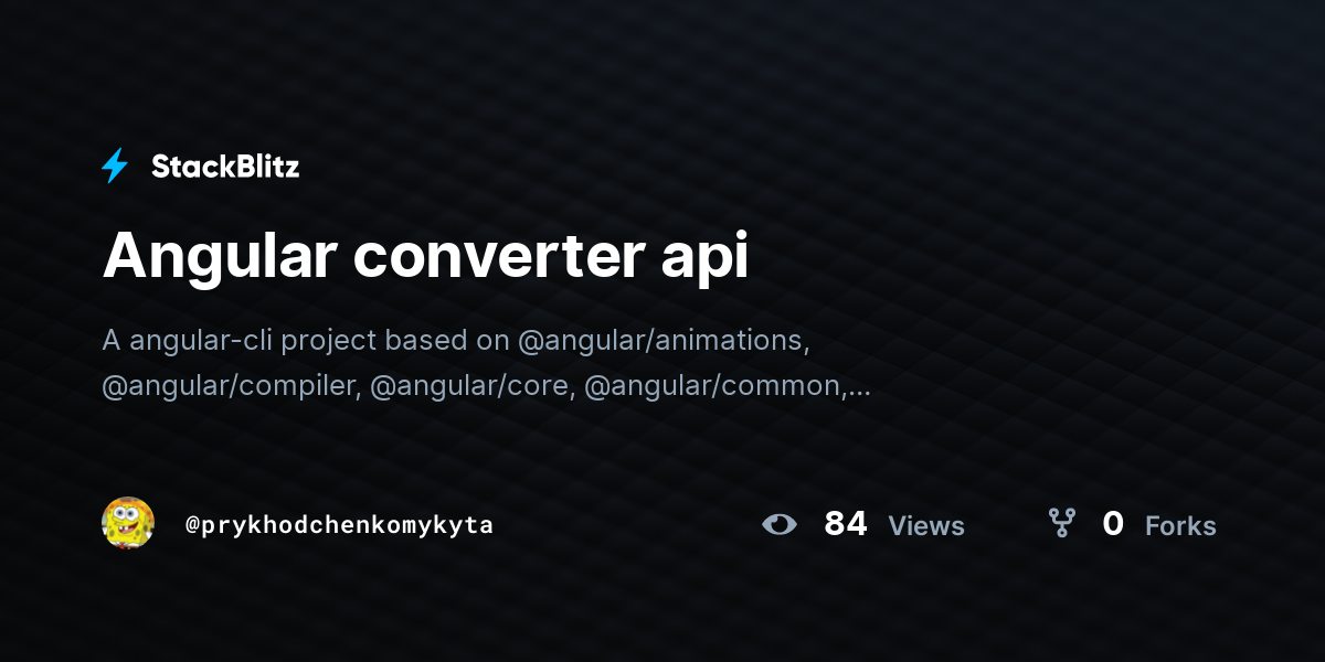 Angular Converter Api Stackblitz