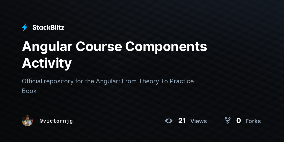 Angular Course Components Activity - StackBlitz