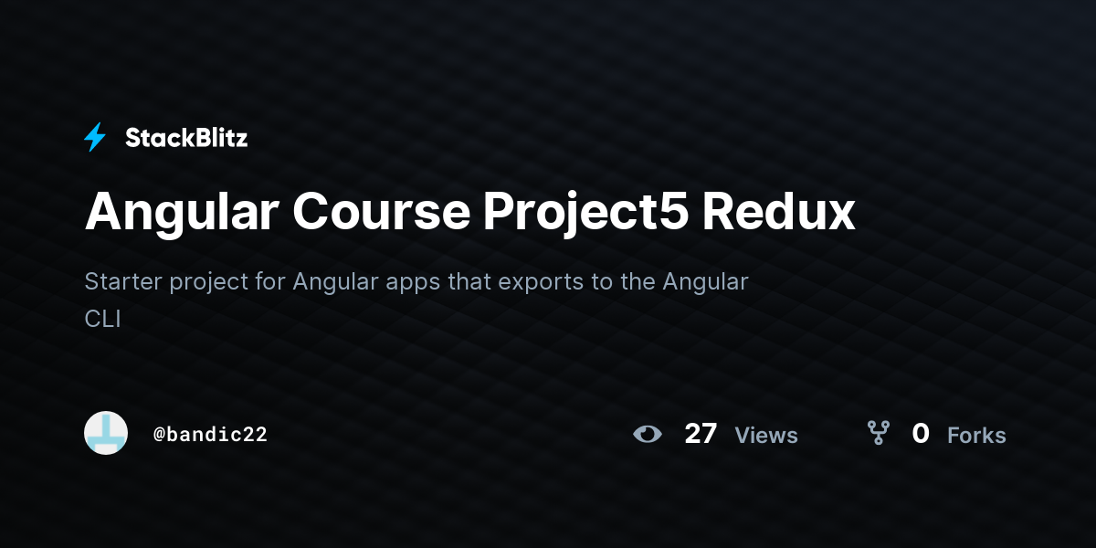 Angular Course Project5 Redux - StackBlitz Angular Course Project5 Redux - StackBlitz