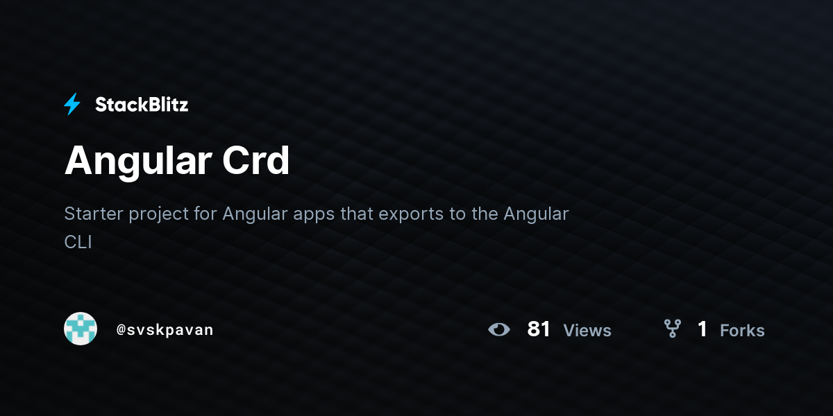 Angular Crd - StackBlitz