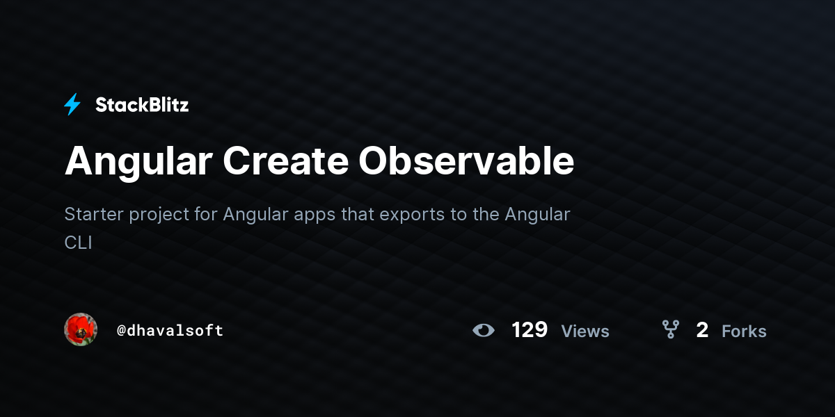 Angular Create Observable - StackBlitz
