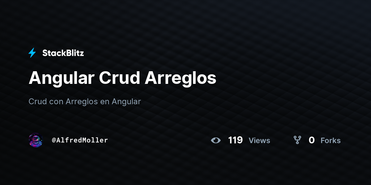 Angular Crud Arreglos - StackBlitz