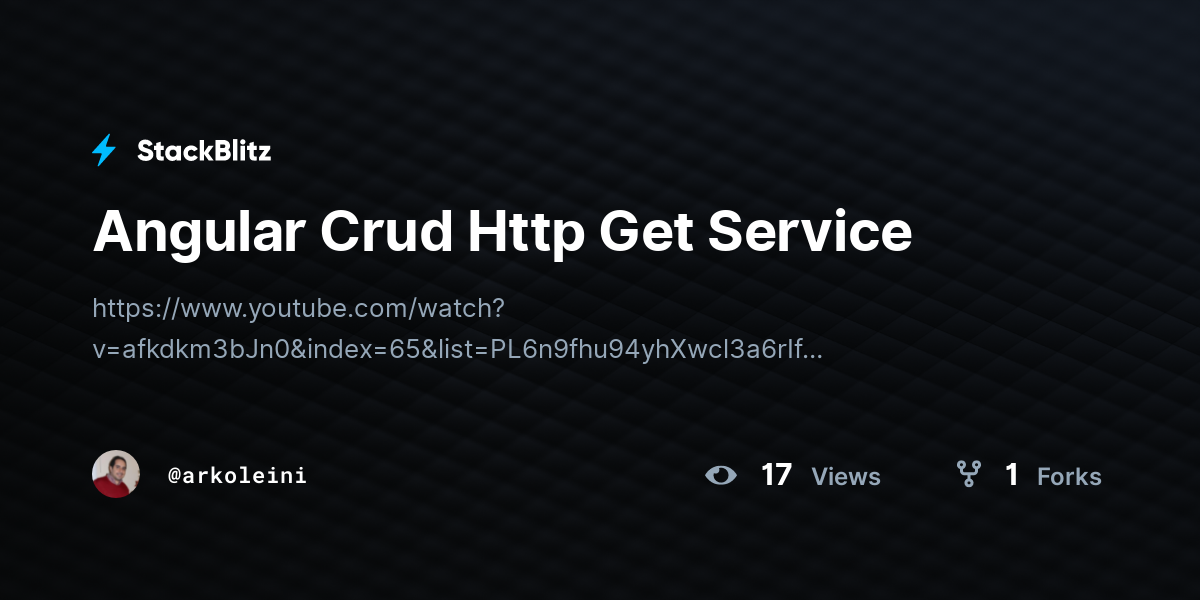 Angular Crud Http Get Service - StackBlitz