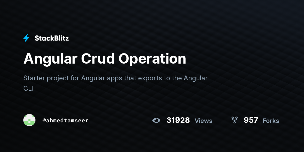 Angular Crud Operation - StackBlitz