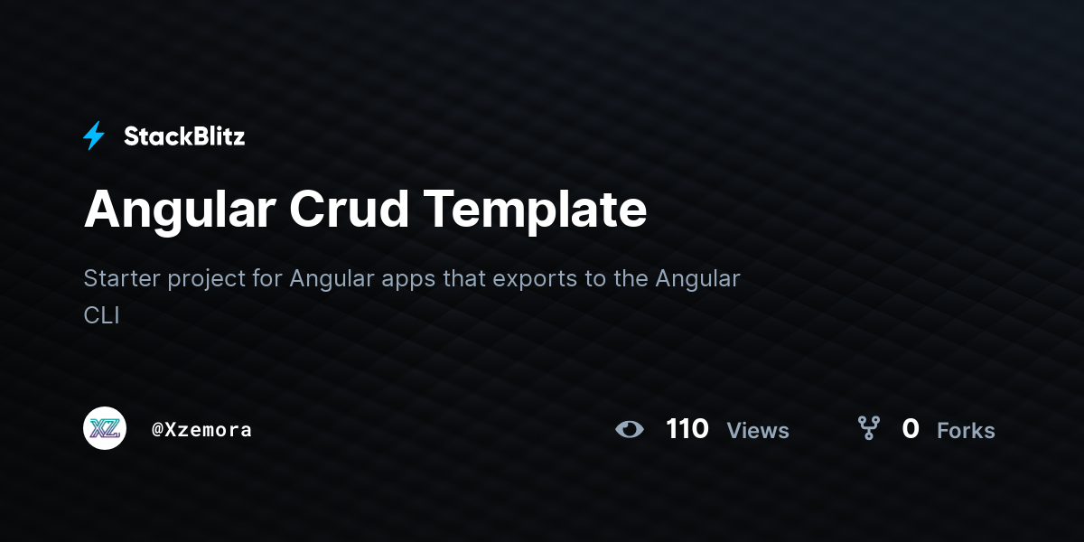 Angular Crud Template - StackBlitz