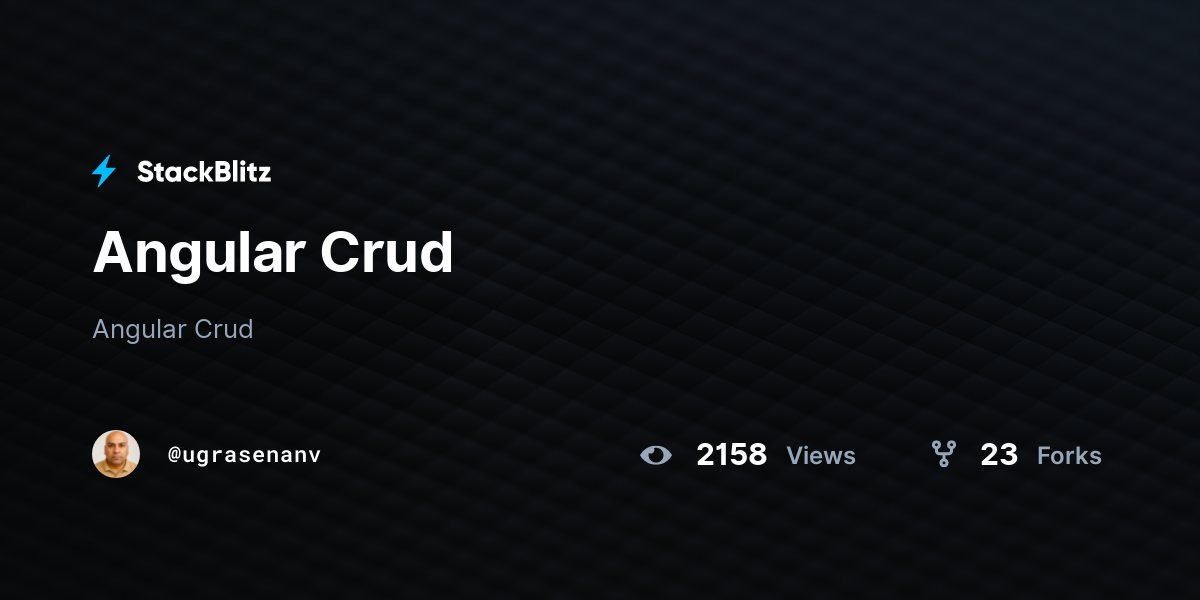 Angular Crud - StackBlitz