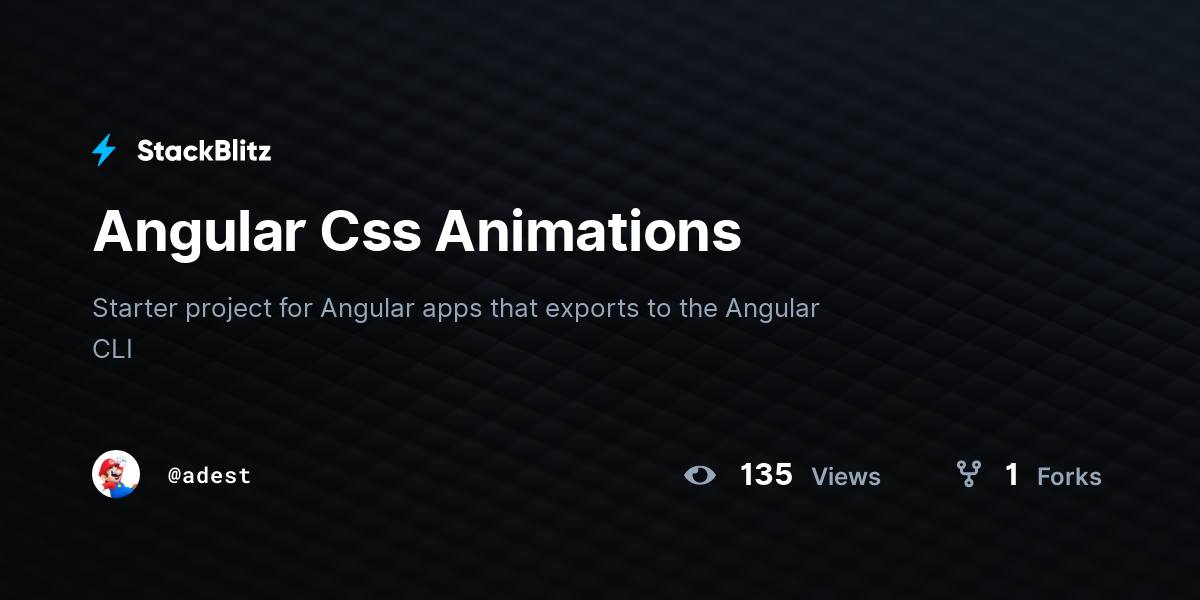 Angular Css Animations - StackBlitz
