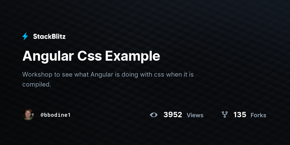 Angular Css Example StackBlitz