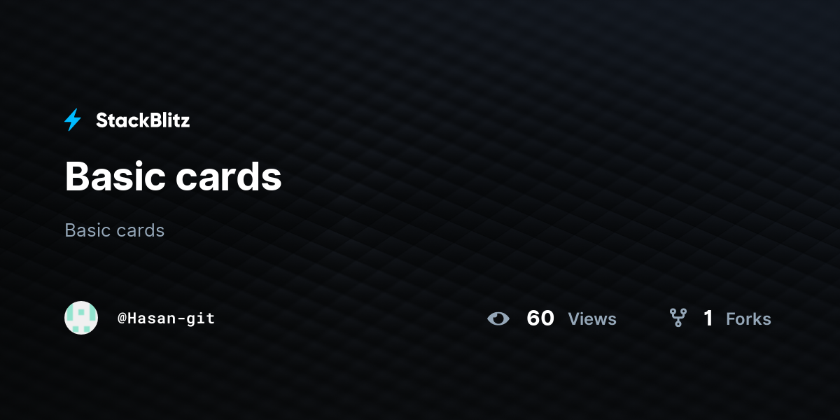 Basic cards - StackBlitz