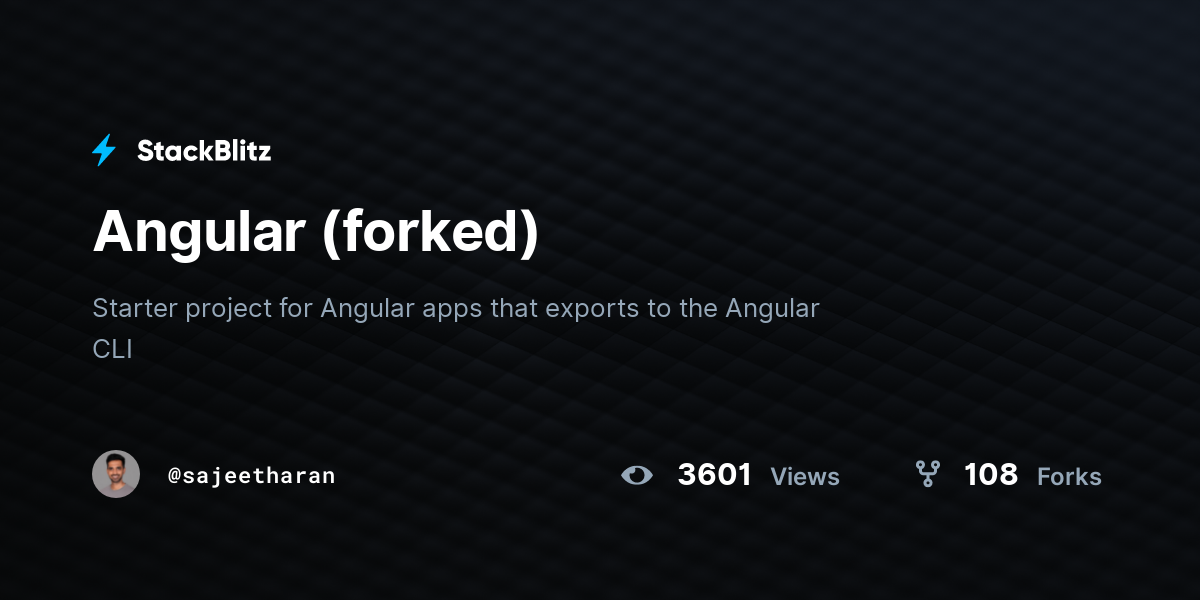 Angular (forked) - StackBlitz