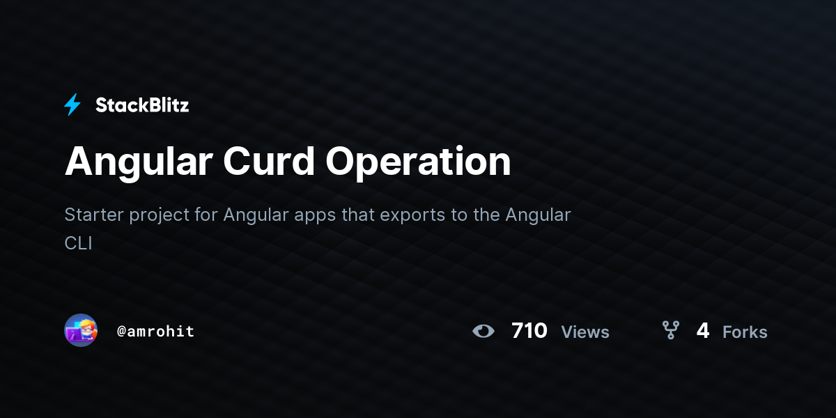 Angular Curd Operation - StackBlitz