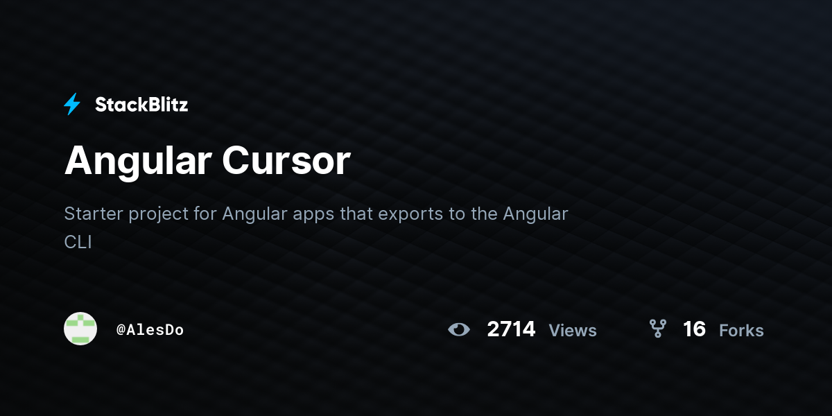 Angular Cursor - StackBlitz