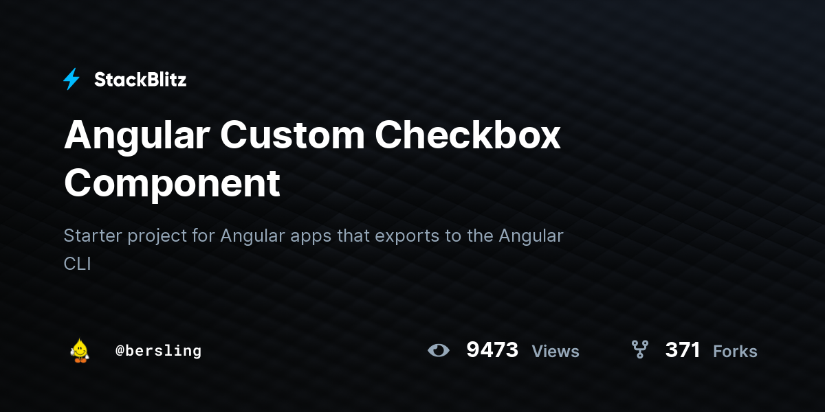 Angular Custom Checkbox Component - StackBlitz