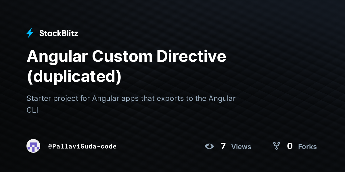 Angular Custom Directive (duplicated) - StackBlitz