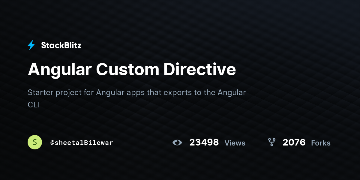 Angular Custom Directive - StackBlitz