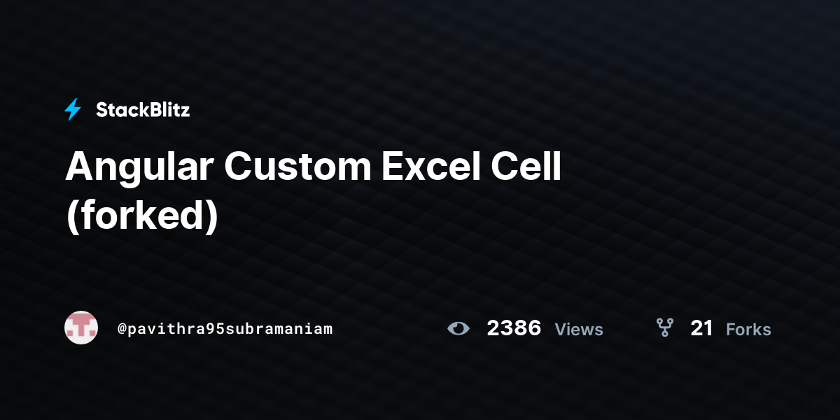 Angular Custom Excel Cell (forked) - StackBlitz