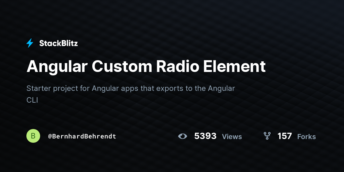Angular Custom Radio Element - StackBlitz
