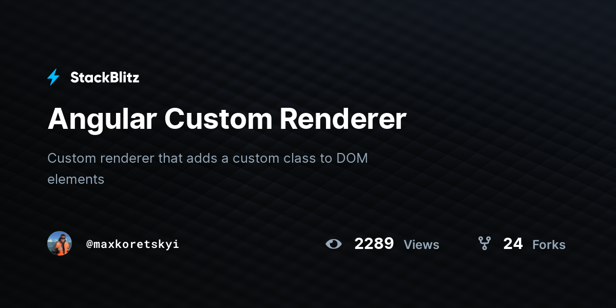 Angular Custom Renderer - StackBlitz