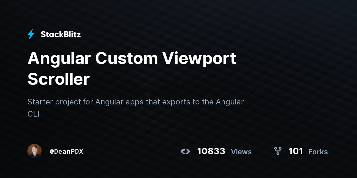 Angular Custom Viewport Scroller Stackblitz