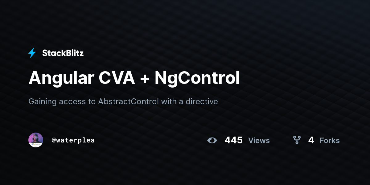 Angular CVA + NgControl - StackBlitz
