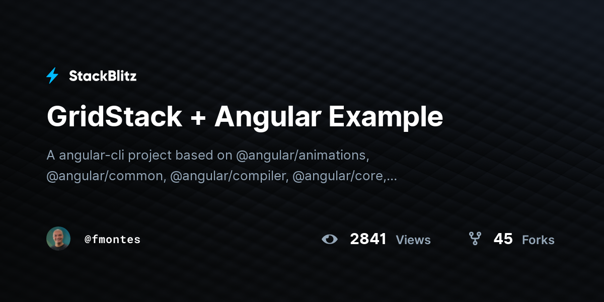 GridStack + Angular Example - StackBlitz