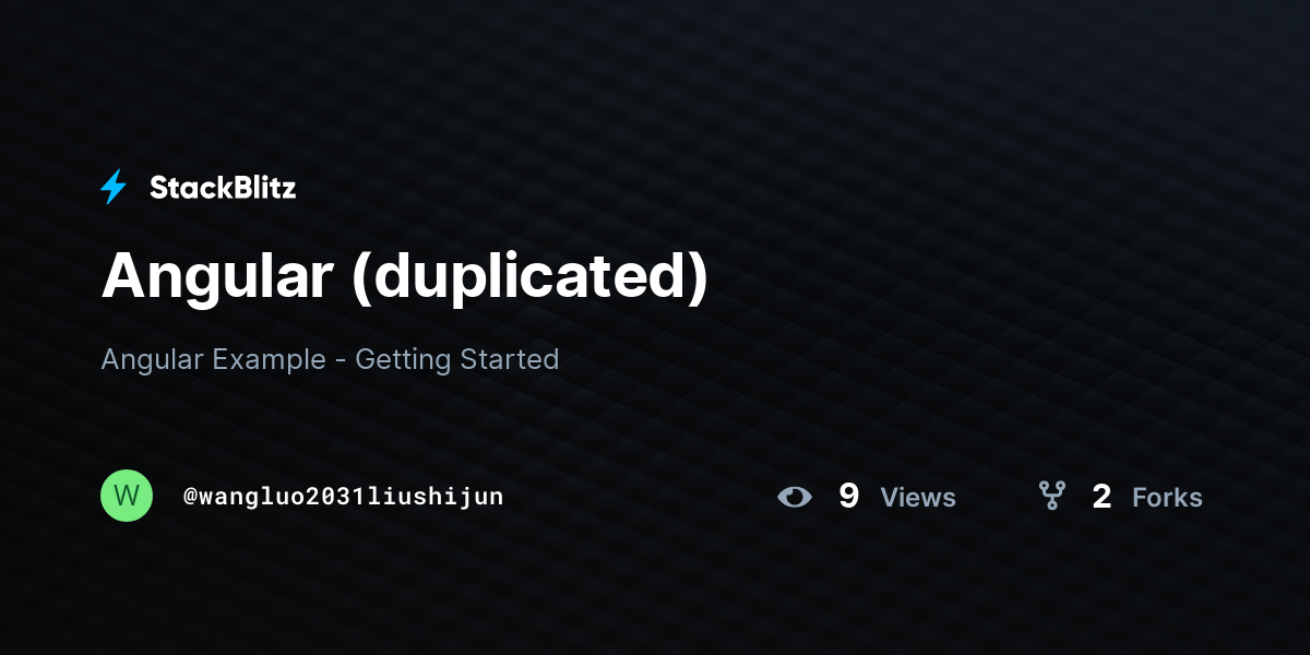 Angular (duplicated) - StackBlitz