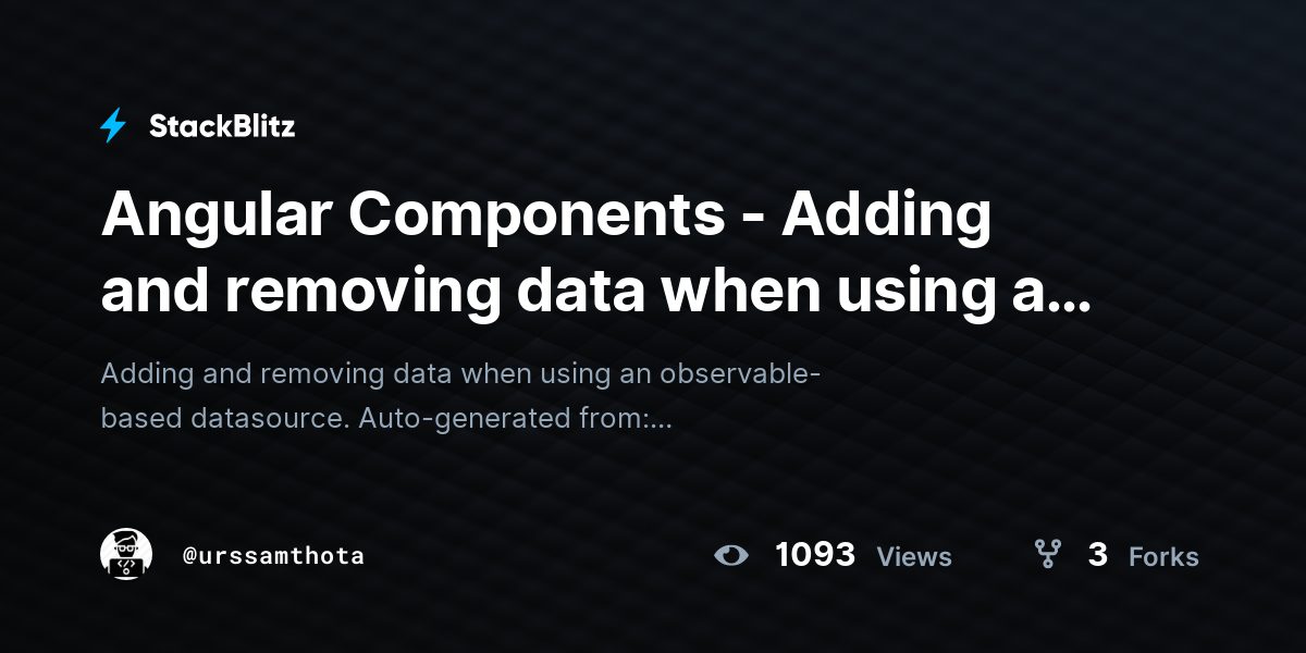 Angular Components Adding And Removing Data When Using An Observable