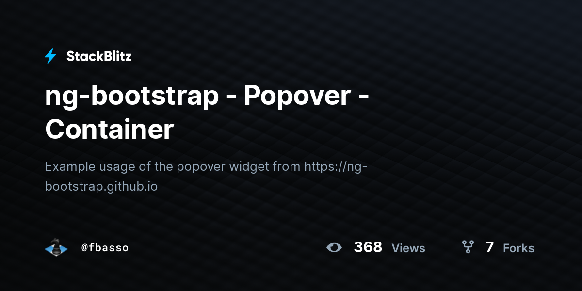 ng-bootstrap - Popover - Container - StackBlitz
