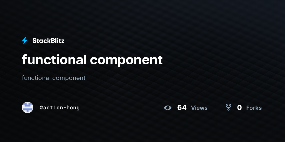 functional component - StackBlitz
