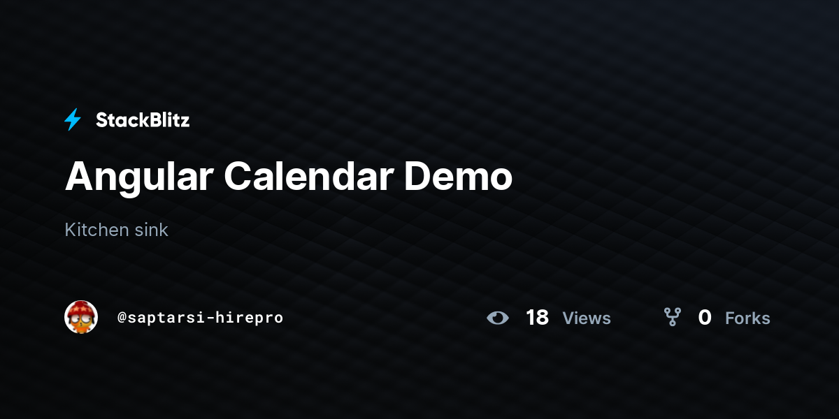 Angular Calendar Demo - StackBlitz
