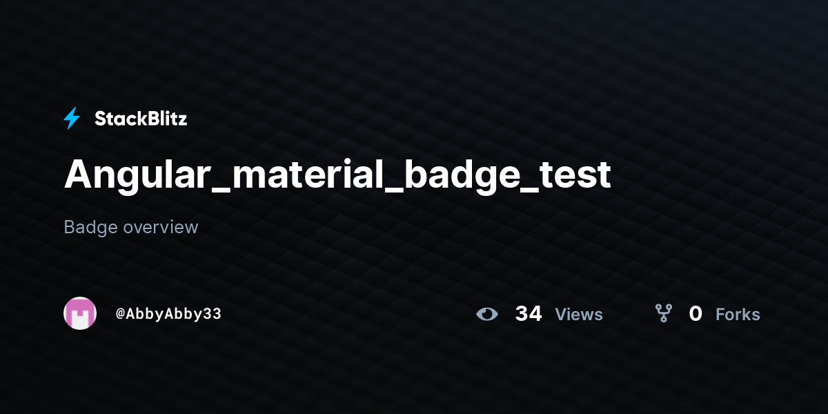 Angular Material Badge Test Stackblitz