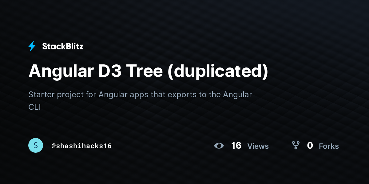 Angular D3 Tree (forked) - StackBlitz Angular D3 Tree (forked) - StackBlitz
