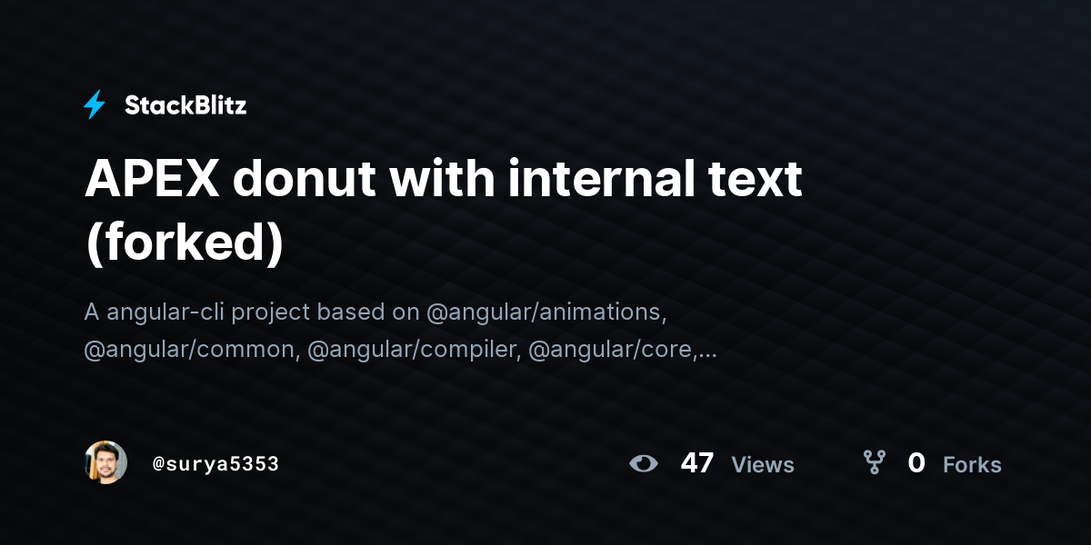 APEX donut with internal text (forked) - StackBlitz