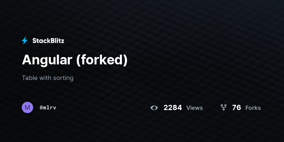 Angular (forked) - StackBlitz