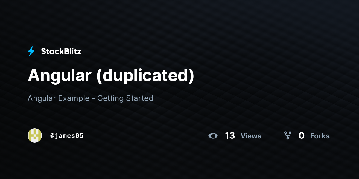 Angular (duplicated) - StackBlitz