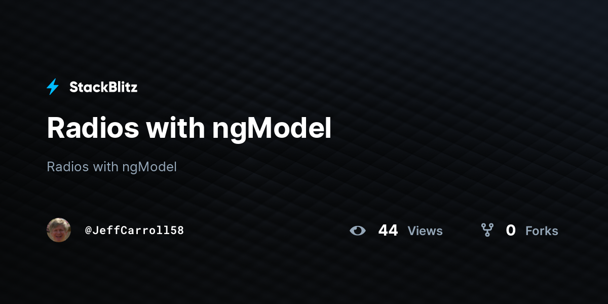 Radios with ngModel - StackBlitz
