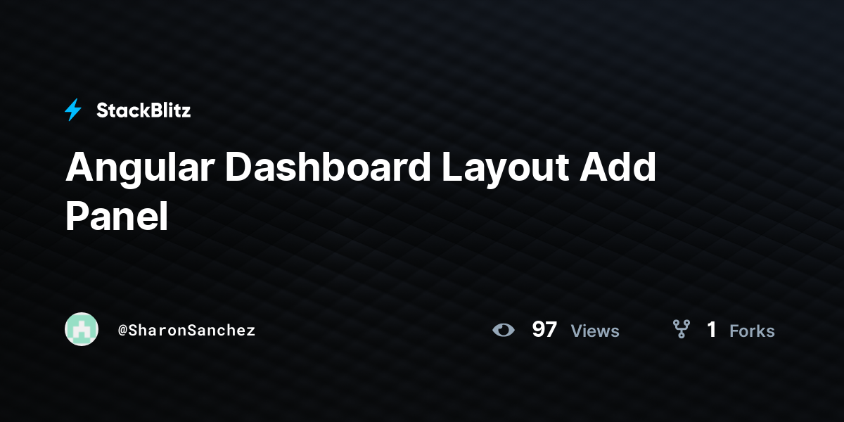 Angular Dashboard Layout Add Panel - StackBlitz