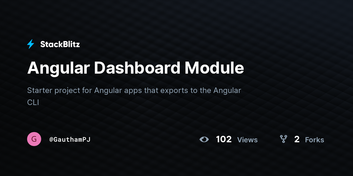 Angular Dashboard Module - StackBlitz