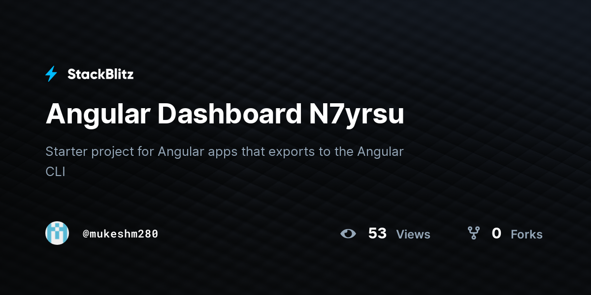 Angular Dashboard N7yrsu - StackBlitz