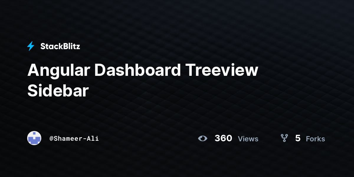 Angular Dashboard Treeview Sidebar - StackBlitz