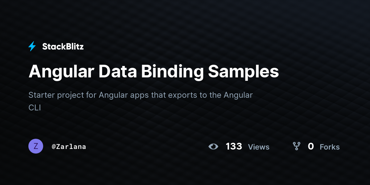 Angular Data Binding Samples - StackBlitz