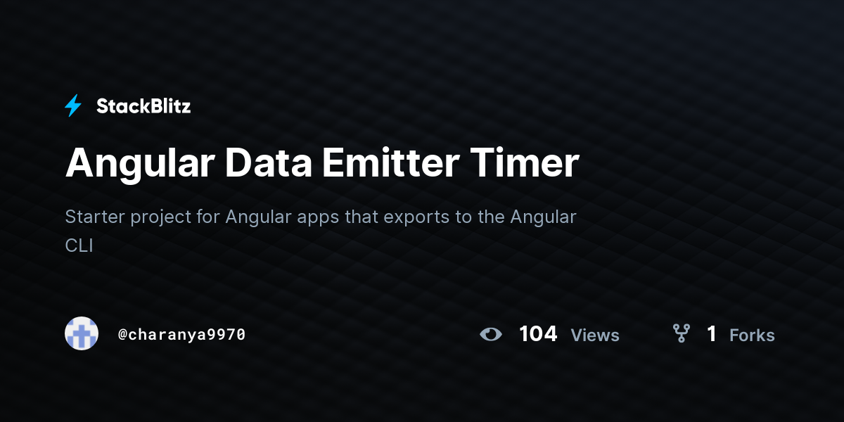 Angular Data Emitter Timer - StackBlitz