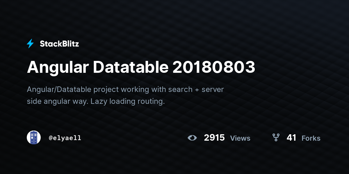 Angular Datatable 20180803 - StackBlitz