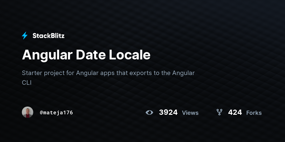 Angular Date Locale Stackblitz